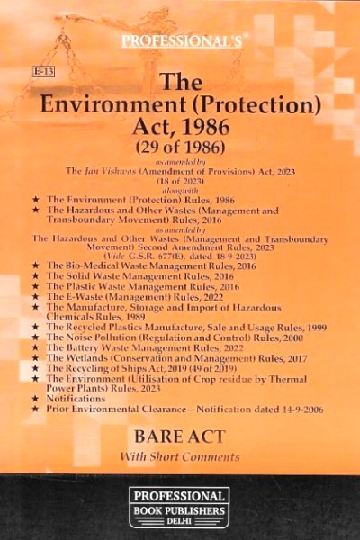 Environment (Protection) Act, 1986 alongwith Rules, 1986 & Hazardous ...